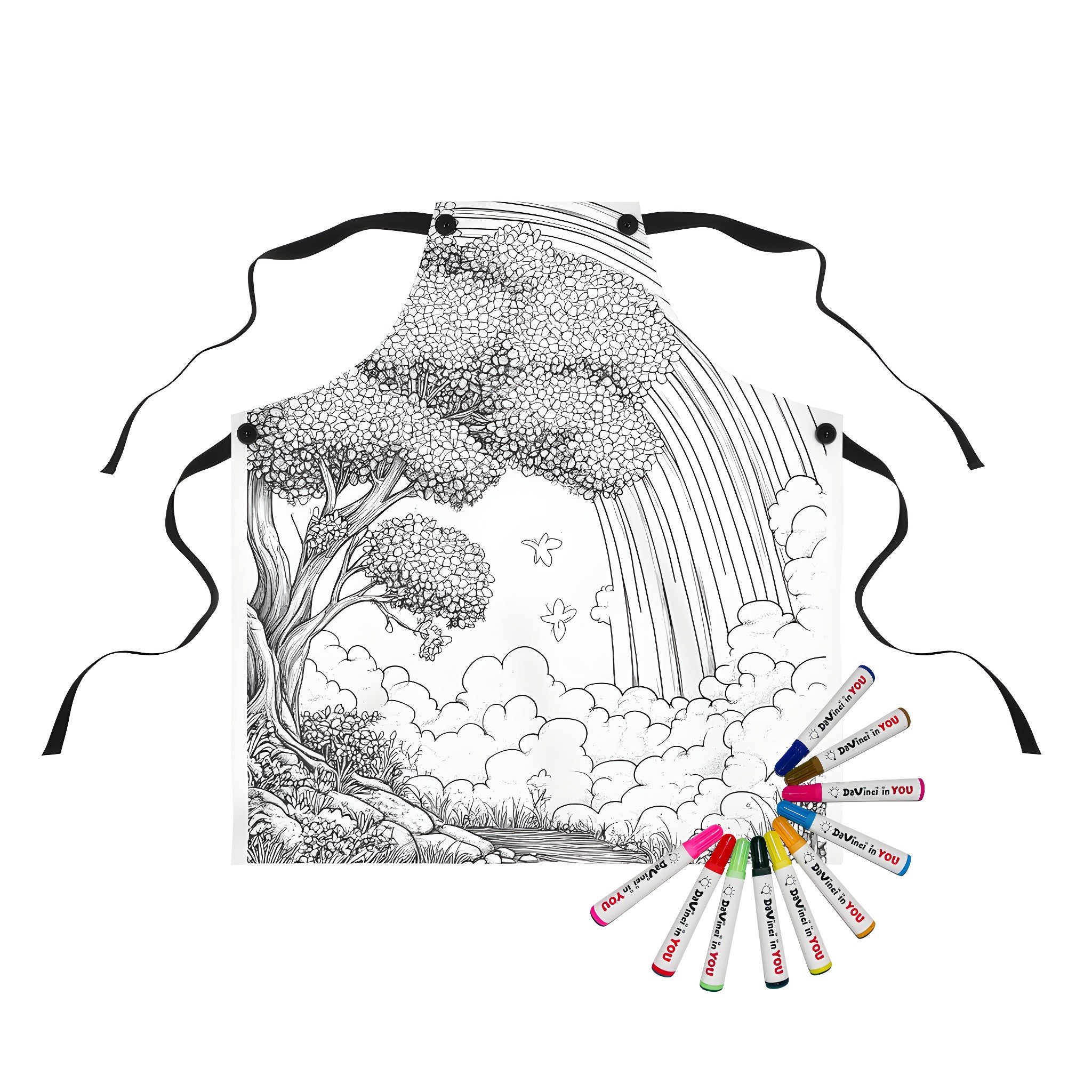Apron Coloring Kit with 10 Fabric Markers - Rainbow in Forest – Davinci ...