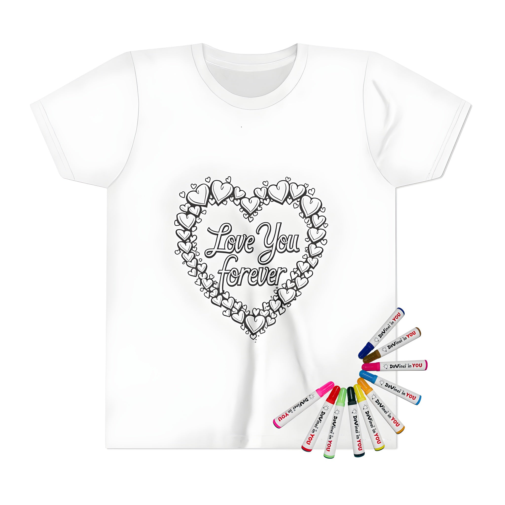 Kid's T-shirt Coloring Kit with 10 Fabric Markers - Heart – Davinci in You