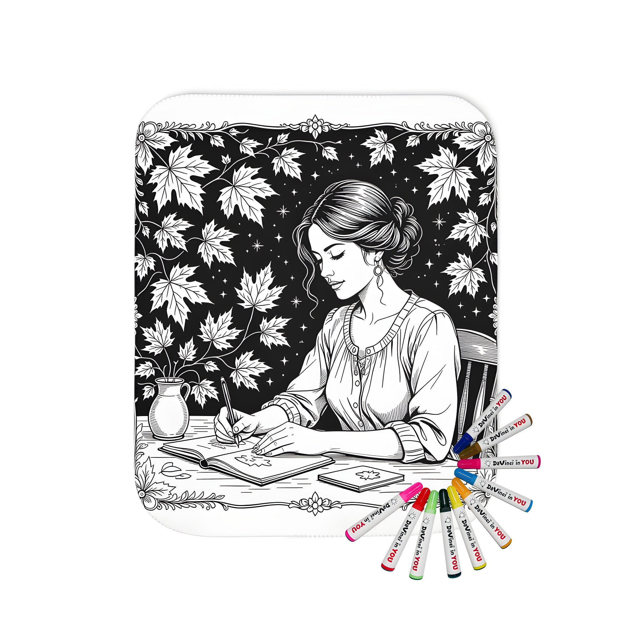 Blanket Coloring Kit with 10 Fabric Markers - Drawing – Davinci in You